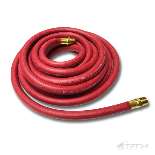 Rubber Air Hose 1/2" ID X 25' 1/2" Male NPT | Air Hose | TECH